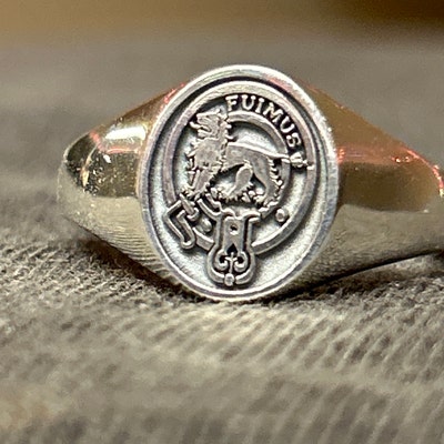 Maclean Scottish Clan Crest Signet Ring, Silver Hallmarked Handmade and ...