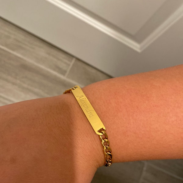 Personalized Id Bracelet, Gold or Silver Two Tone for Men and Women ...
