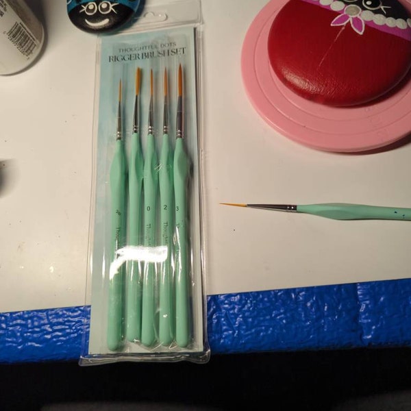 6 Piece Rigger Brush Set | Mandala Painting | Thoughtful Dots - Etsy