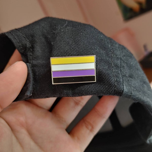 Nonbinary Pride Flag Enamel Pin - Genderqueer, Androgyny, Third Gender ...