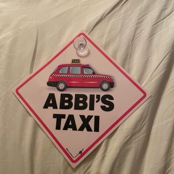 Personalized Pink Taxi Sign: Custom London Black Cab Decor (14cm) - Etsy