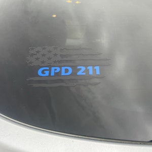 Thin Grey Line Vertical Flag Decal, Vertical Grey Line Flag Decal ...