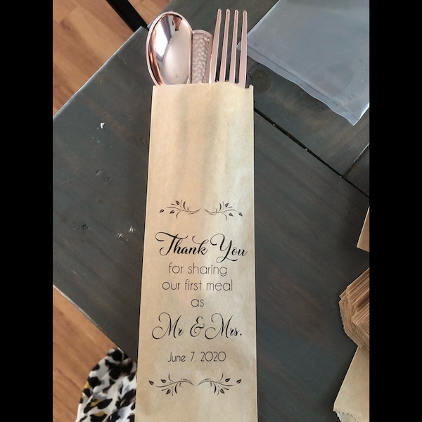 Thank You for Sharing Our First Meal Together Wedding Silverware ...
