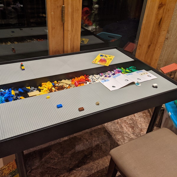 Large Building Bricks Table, Kids Table With Storage, Activity Table ...