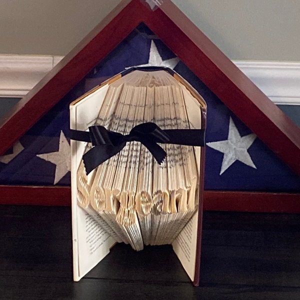 Custom Folded Book Art, Personalized Name Sculpture, Timeless Font - Etsy