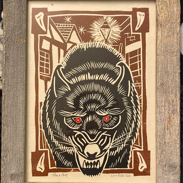 Hand of Glory Lino Print A5 - Folklore, Lino Cut, Handmade, Folk Art ...