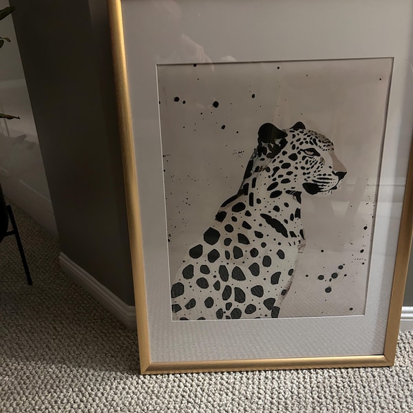 Minimal Cheetah Print Eclectic Cheetah Wall Art Preppy Leopard Poster ...