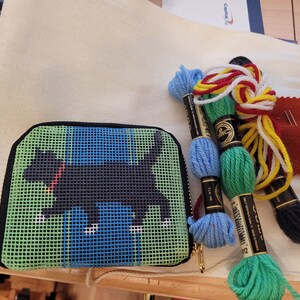 Modern Needlepoint Bag Kit Genuine Leather Clutch Custom Monogram ...