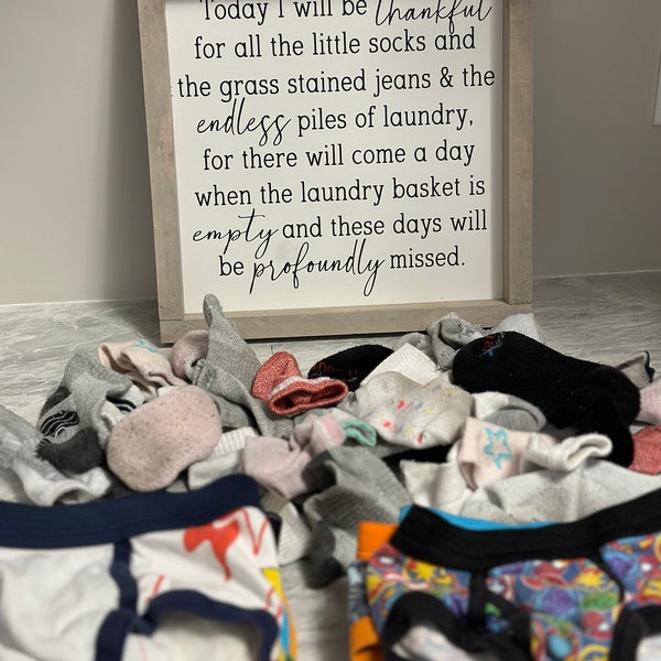 Laundry Room Quote - Thankful for Laundry - Wood Framed Sign - Laundry ...