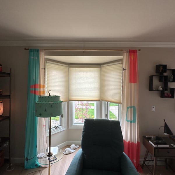 Chinoiserie Pagoda Landscape Floral Window Curtains, Country Farmhouse ...