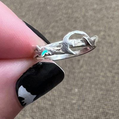 Three Birds Be Brave Always Silver Ring Simple Cute Inspired Ring, Midi ...