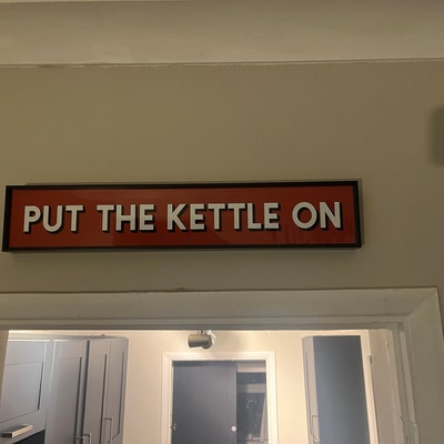 Put the Kettle on Framed Metal Print Retro Metal Sign Gallery Wall Wall ...