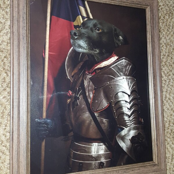 Custom Knight Pet Portrait . Custom Knight Dog Portrait . Classic ...