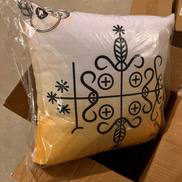 LEGBA | Atibon Legba | Papa Legba Haitian Vodou Vèvè Premium Pillow - Etsy
