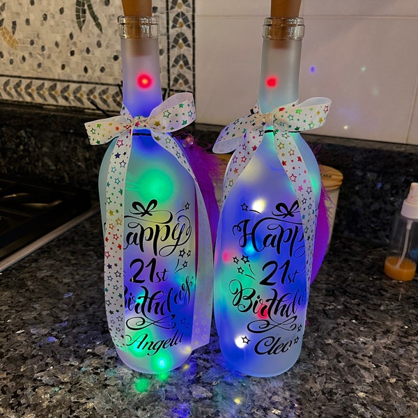 CUSTOM - Light up Wine Bottle - Etsy