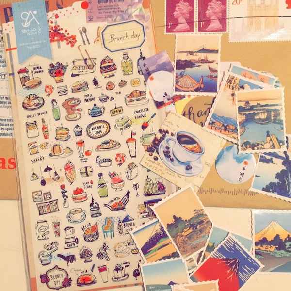 Japanese Ukiyo-e Art Stickers, Japan Landscape Stamp Stickers, Japanese ...