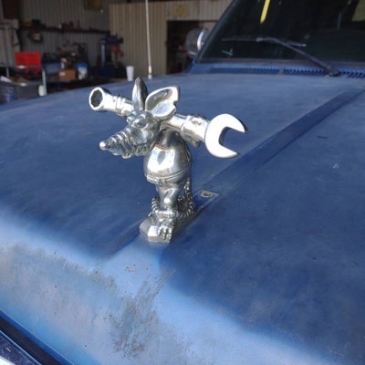 Rod the Rat Mechanic Rat Rod / Hot Rod Hood Ornament. Homage - Etsy