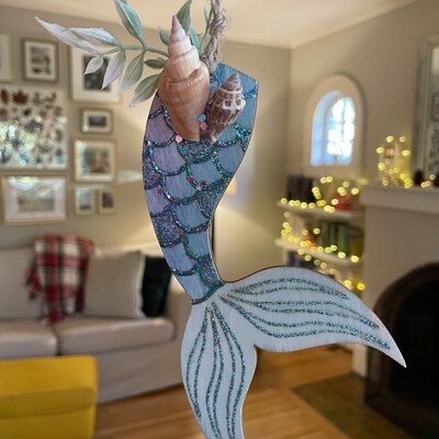 Mermaid Ornaments, Seashell Mermaid Tail Christmas Tree Ornaments ...