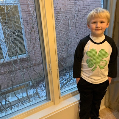 St. Patricks Day Boy Shirt, Four Leaf Clover, Happy Go Lucky, Baby ...