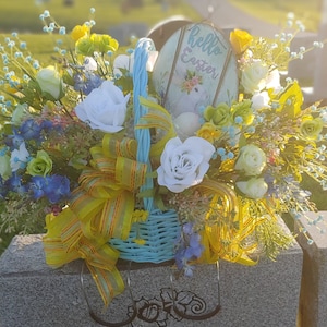 Cemetery Silk Flower Arrangements Tombstone Saddles Spring | Etsy