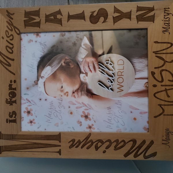 Personalized Name Laser Engraved Wood Picture Frame - Etsy