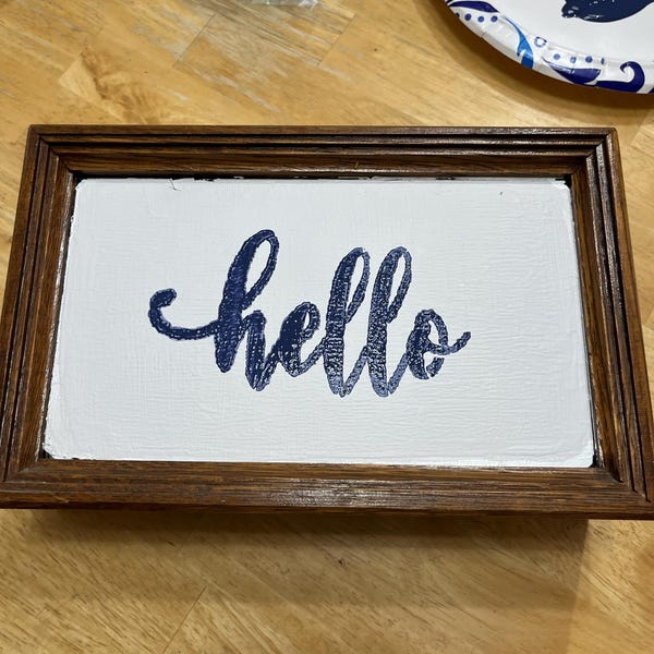 Script Hello Stencil, Porch Stencil, Farmhouse Stencil, Welcome Stencil ...
