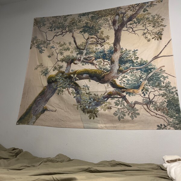 Tree Tapestry, Vintage Tapestry, Nature Tapestry, Watercolor Art, Tree ...
