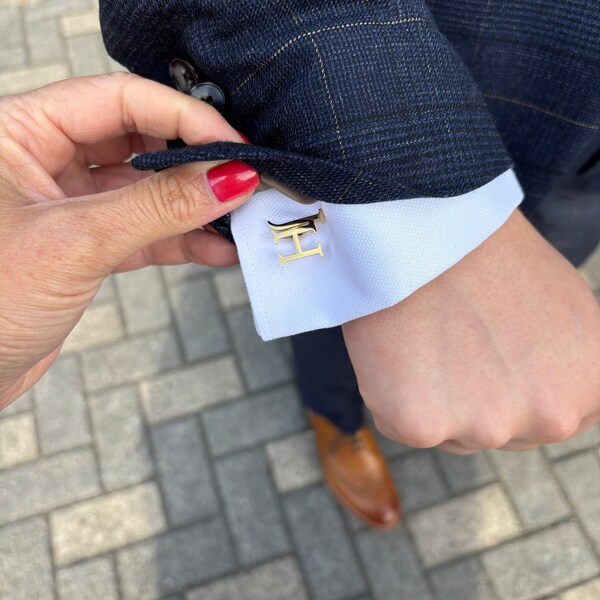 Custom Cufflinks, Initial Cuff Links, Groomsmen Gifts, Groom Wedding ...