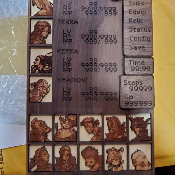 Custom Wooden Final Fantasy 6 / VI Menu Screen With Characters You Can ...