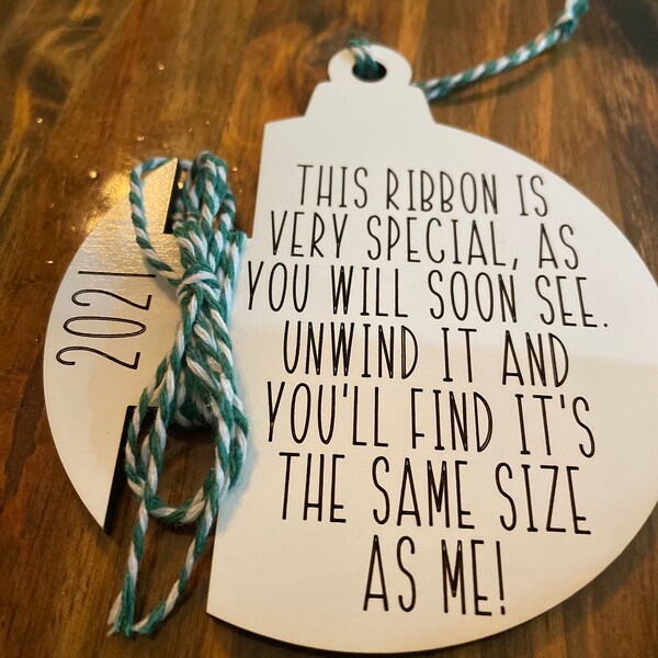 READY TO SHIP | Height Ribbon Christmas Ornament | Keepsake Height ...