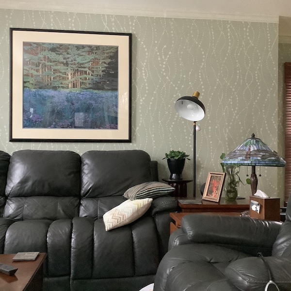 Pearls Wall Stencil - LARGE WALL STENCILS Instead of Wallpaper - Easy ...