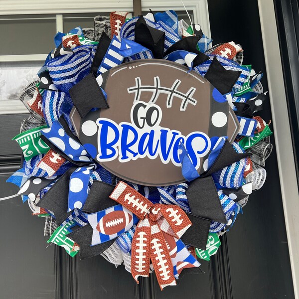 Personalized Football Door Wreath Choose Your Team and Colors: Fall ...