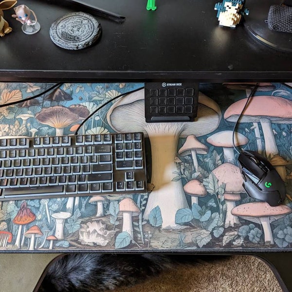 Mushroom Desk Mat, Cottagecore Desk Mat, Fairy Desk Mat, Whimsical Desk ...