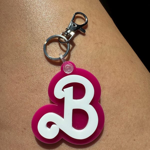 Malibu Pink Initial Keychain Keyring Bag Tag Inspired - Etsy