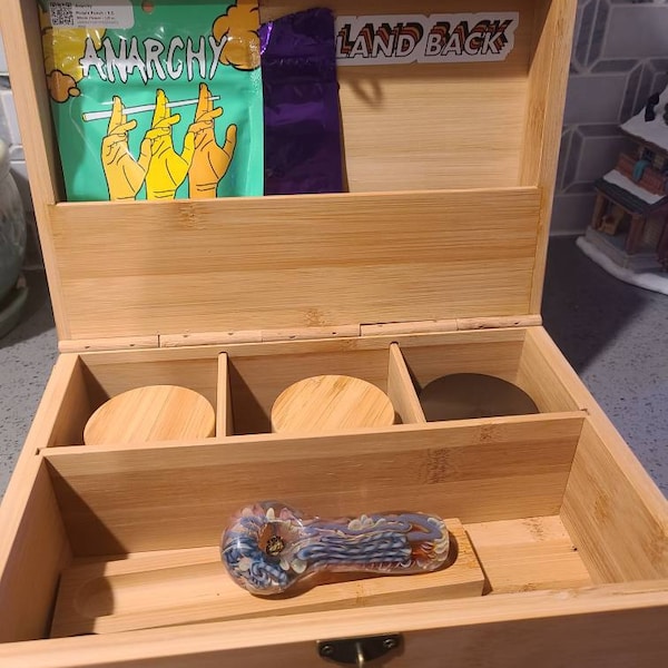 Pike & Pine Handmade Large Stash Box Combo - Includes Grinder + 2 Stash ...