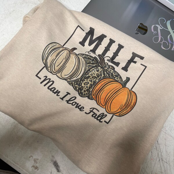 Man I Love Fall PNG, Pumpkin, Funny Fall Designs for Sublimation or ...