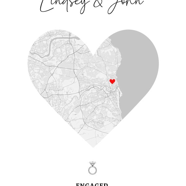 Engagement Print, Engagement Gift, Gift for Engaged Couple ...