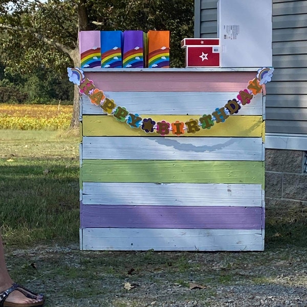 Rainbow Birthday Banner - Rainbow Birthday Decorations- Rainbow Themed ...