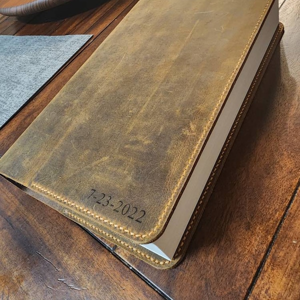 Personalized Leather Cover for Bible KJV , Custom Leather Holy Bible ...