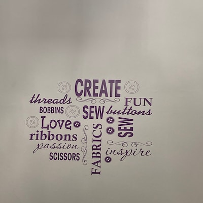 Creative Sewing Word Cloud Hobby Wall Sticker Quote Decal - Etsy UK