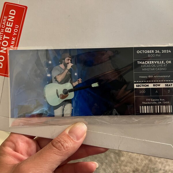 Physical Horizontal Ticket Custom Personalized Laminated Concert Ticket ...