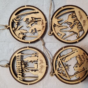 Nativity Scene Tree Balls Craft Round Hanging Bauble Christmas Eve With ...