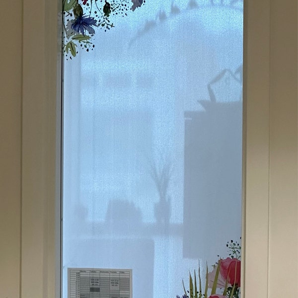 2x Spring Meadow Corner Window Decals - Reusable Floral Easter Window ...