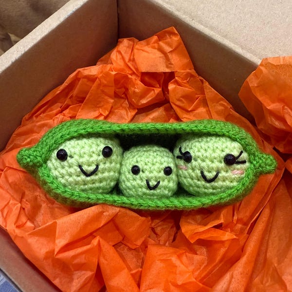 Handmade Crochet Pea in a Pod Positive Pea Hap-pea Birthday Gift - Etsy