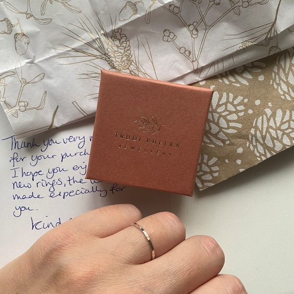 14k Solid Gold Thin Stacking Ring Set, Stacking Ring Set, Gold Stacking ...