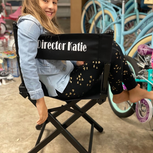 EMBROIDERED Contemporary 18" Director's Chairs / Personalized / Table ...