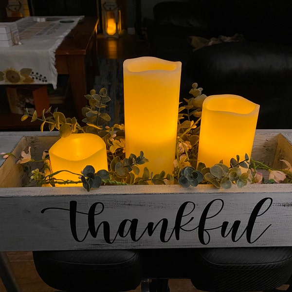 Thankful and Blessed Centerpiece Box, Table Decor, Rustic Farmhouse ...