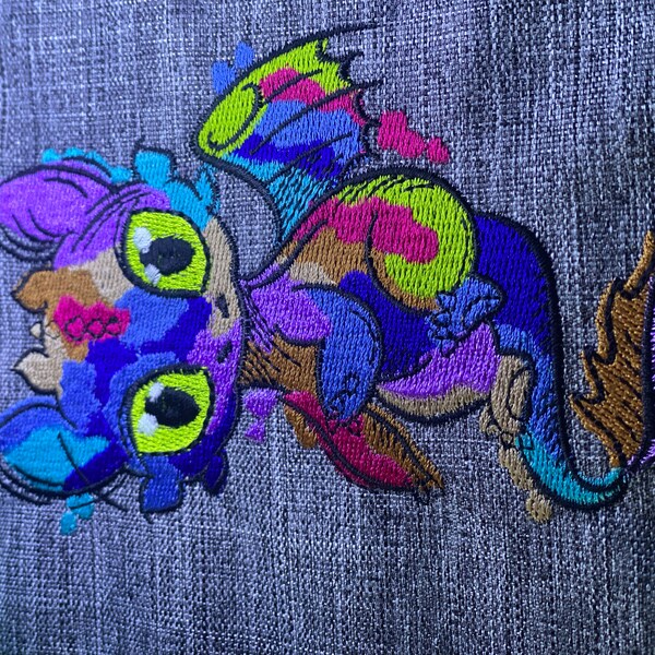 Embroidery Design Colorful Toothless Dragon - Etsy