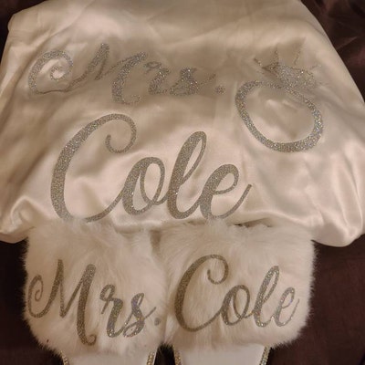 Bride Satin Personalized Robe and Slipper Set. Get Wedding Ready in ...