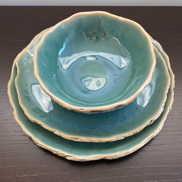 Unique Dinner Set Organic Shaped Handmade Ceramics New Colors! Fine ...